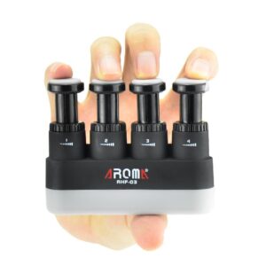 finger strengthener,4 tension adjustable hand grip exerciser ergonomic silicone trainer for guitar,piano,trigger finger training, arthritis therapy and grip, rock climbing (ahf-03)