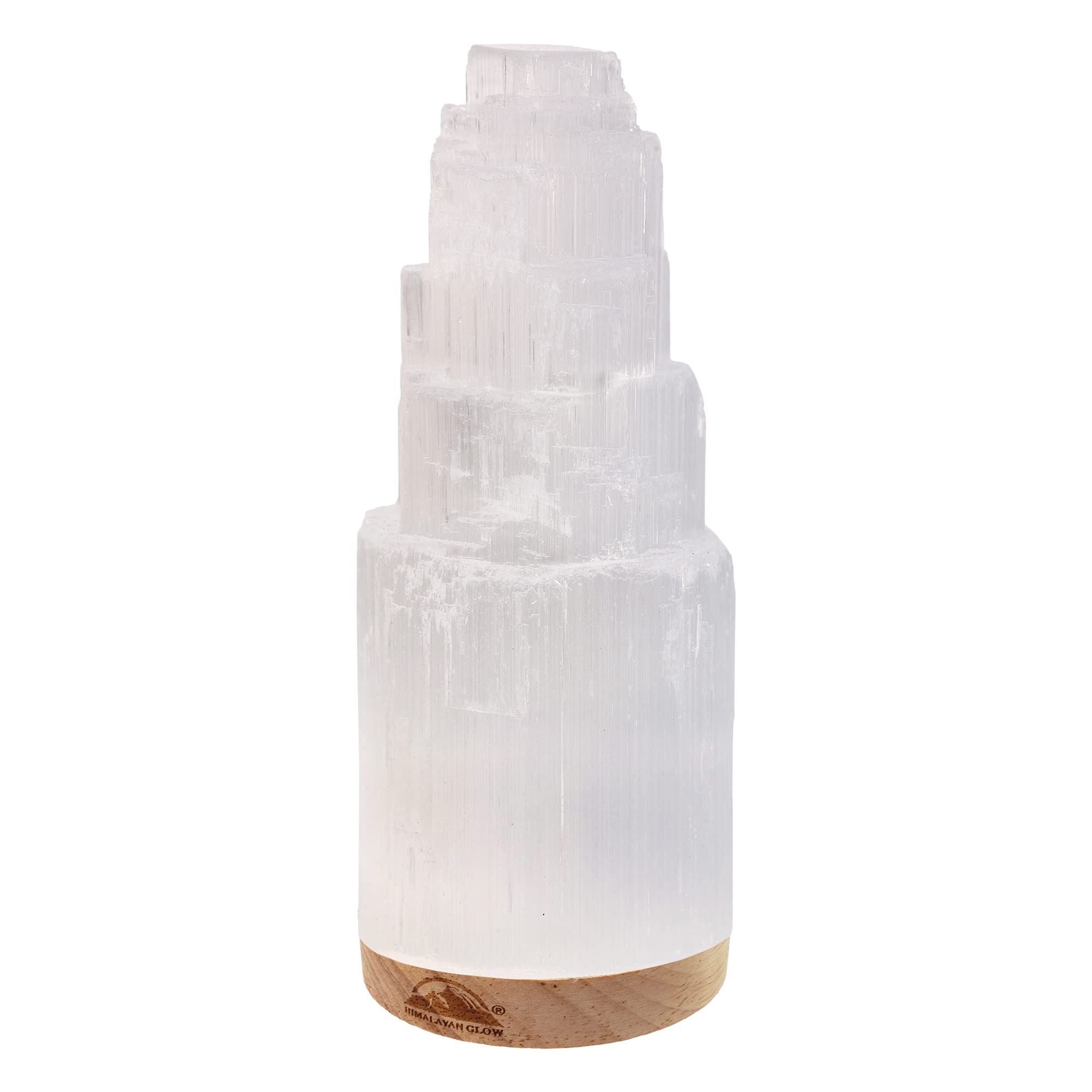 Himalayan Glow A1050 20cm Large Selenite Crystal Lamp, White