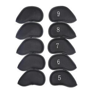 HISTAR Golf 10pcs Thick Synthetic Leather Golf Iron Head Covers Set Headcover Fit All Brands Titleist, Callaway, Ping, Taylormade, Cobra, Nike, Etc