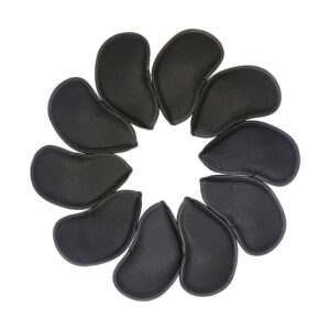 HISTAR Golf 10pcs Thick Synthetic Leather Golf Iron Head Covers Set Headcover Fit All Brands Titleist, Callaway, Ping, Taylormade, Cobra, Nike, Etc