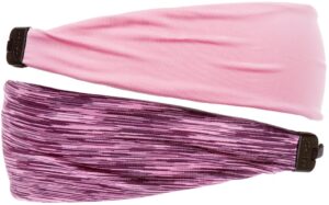 hipsy women's adjustable & stretchy xflex pastel yoga headband multi packs (pink & pink 2pk)