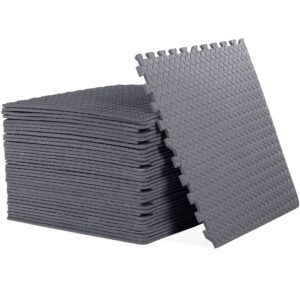 cap barbell 1/2" cap puzzle exercise mat with eva foam interlocking tiles, 6 pack, 144 square'