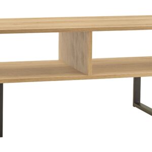 ClosetMaid 1311 Rectangular Wood Coffee Table with Storage Shelves, Natural