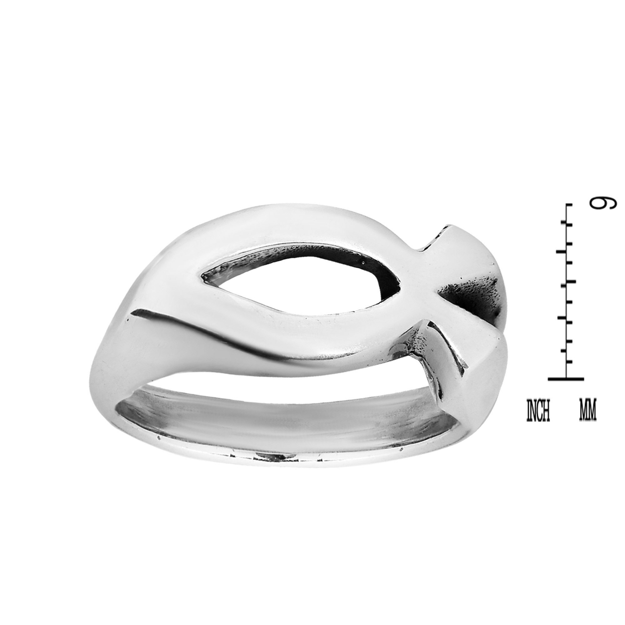 AeraVida Gorgeous Christian Fish Religion Promise .925 Silver Ring (10)