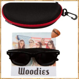 Woodies Wood Sunglasses Polarized Lens made from Ebony Wood Black Wooden Sunglasses for Men and Women | 100% UVA/UVB Ray Protection