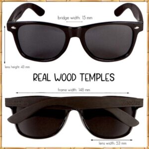 Woodies Wood Sunglasses Polarized Lens made from Ebony Wood Black Wooden Sunglasses for Men and Women | 100% UVA/UVB Ray Protection