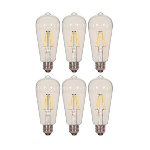 satco s9581 6.5st19/cl/led/e26/27k/120v (6 - pack)