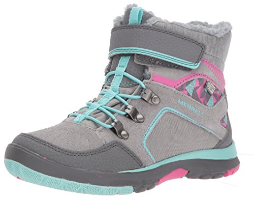 Merrell Kids' Unisex M-Moab Fst Polar Mid A/C Wtrpf Hiking Boot, Grey/Multi, 2 Wide US Little Kid