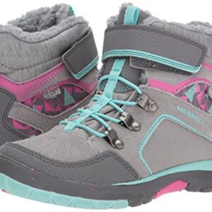 Merrell Kids' Unisex M-Moab Fst Polar Mid A/C Wtrpf Hiking Boot, Grey/Multi, 2 Wide US Little Kid