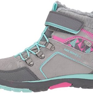 Merrell Kids' Unisex M-Moab Fst Polar Mid A/C Wtrpf Hiking Boot, Grey/Multi, 2 Wide US Little Kid