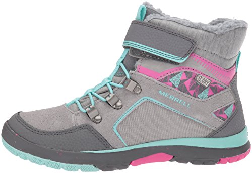 Merrell Kids' Unisex M-Moab Fst Polar Mid A/C Wtrpf Hiking Boot, Grey/Multi, 2 Wide US Little Kid