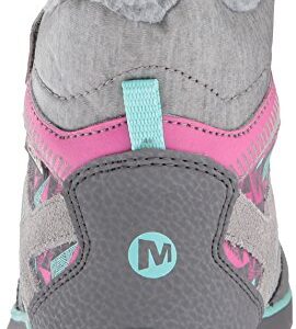 Merrell Kids' Unisex M-Moab Fst Polar Mid A/C Wtrpf Hiking Boot, Grey/Multi, 2 Wide US Little Kid