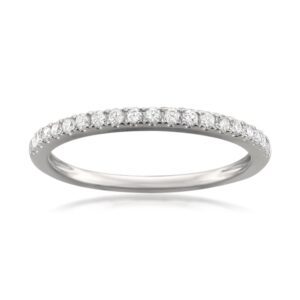 beyond brilliance 1/4 carat diamond, pavé-set platinum round diamond micro-pave bridal wedding band ring (h-i, vs2-si1)