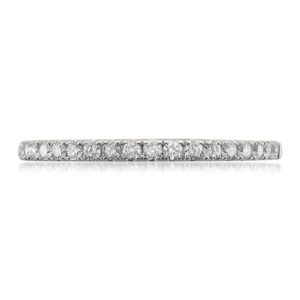 Beyond Brilliance 1/4 Carat Diamond, Pavé-Set Platinum Round Diamond Micro-Pave Bridal Wedding Band Ring (H-I, VS2-SI1)