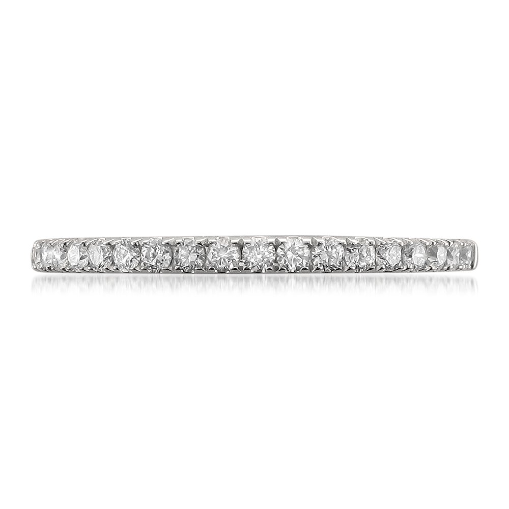 Beyond Brilliance 1/4 Carat Diamond, Pavé-Set Platinum Round Diamond Micro-Pave Bridal Wedding Band Ring (H-I, VS2-SI1)