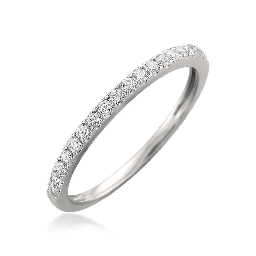 Beyond Brilliance 1/4 Carat Diamond, Pavé-Set Platinum Round Diamond Micro-Pave Bridal Wedding Band Ring (H-I, VS2-SI1)