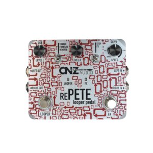 cnz audio re-pete stereo looper guitar effects pedal, unlimited overdub, dual input & output loop, forward, reverse, volume control, true bypass, & much more