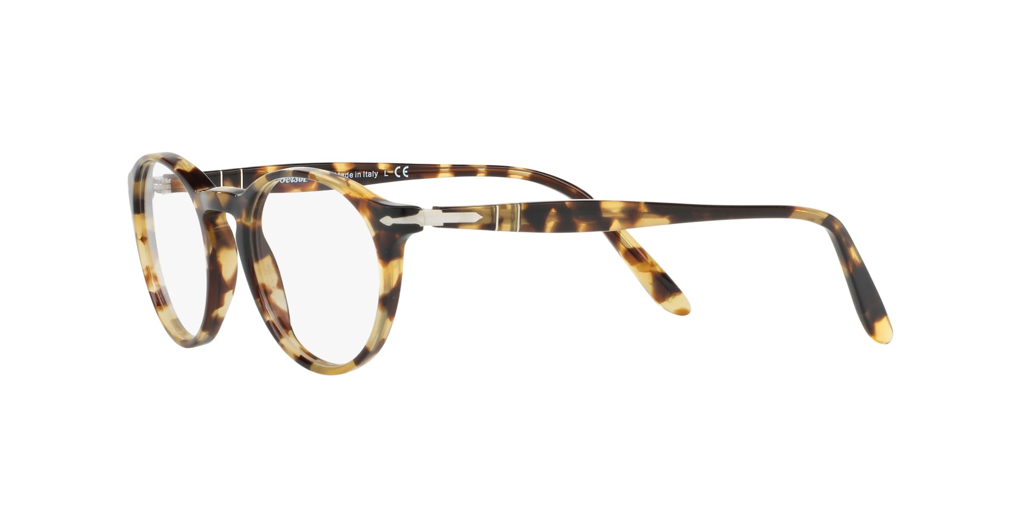 Persol PO3092V Round Prescription Eyewear Frames, Brown/Beige Tortoise/Demo Lens, 50 mm