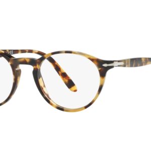 Persol PO3092V Round Prescription Eyewear Frames, Brown/Beige Tortoise/Demo Lens, 50 mm