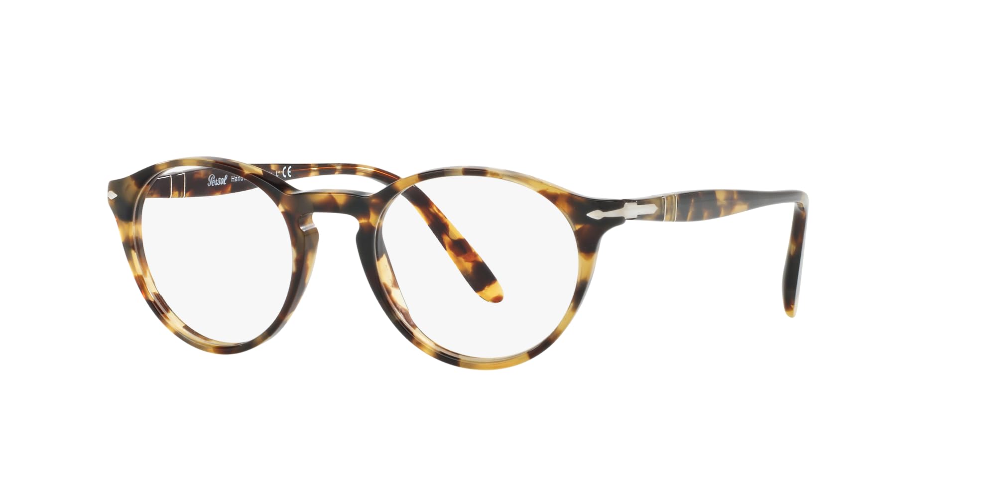 Persol PO3092V Round Prescription Eyewear Frames, Brown/Beige Tortoise/Demo Lens, 50 mm