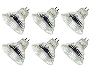 ctkcom 10watt 12volt mr16 halogen light bulbs,mr16 halogen lamp bi pin wide beam high lumens 2000hr life, precision halogen reflector fiber optic light bulb (6 pack)