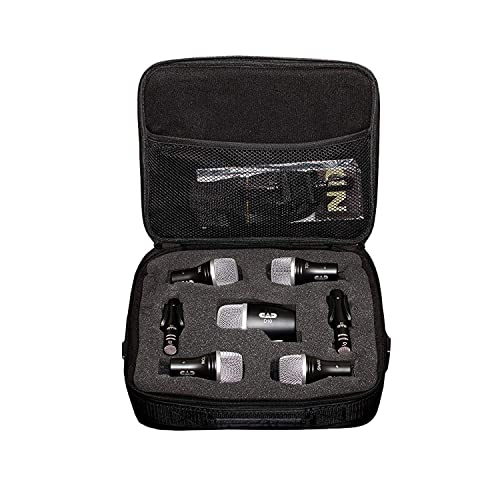 Cad Audio Stage7 Premium 7-Piece Drum Instrument Mic Pack with Vinyl Carrying Case + 7 On Stage Microphones Cables, 20 Feet, XLR