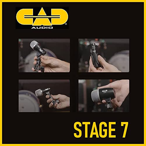 Cad Audio Stage7 Premium 7-Piece Drum Instrument Mic Pack with Vinyl Carrying Case + 7 On Stage Microphones Cables, 20 Feet, XLR