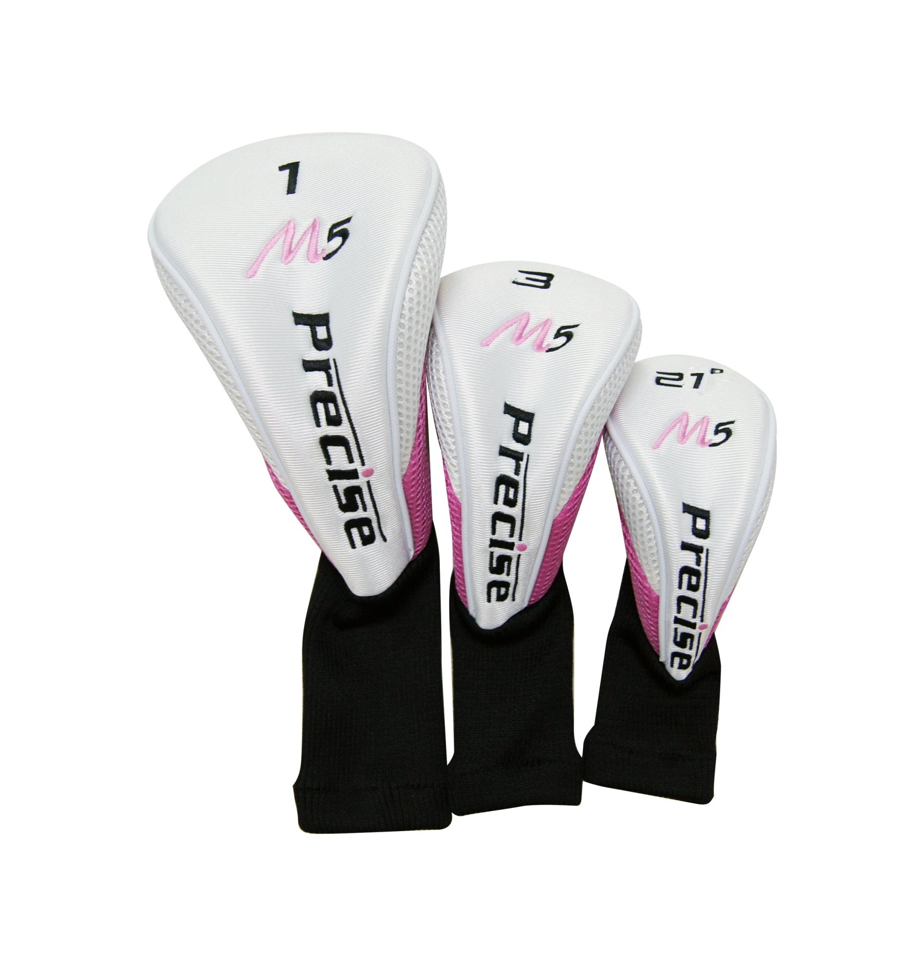 Top Line Ladies Pink Right Handed M5 Golf Club Set for Petite Ladies ( Height 5' to 5'3" ) , Includes: Driver, Wood, Hybrid, 5,6,7,8,9, PW Stainless Irons, Putter, Graphite Shafts, Bag & 3 HCs