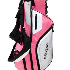 Top Line Ladies Pink Right Handed M5 Golf Club Set for Petite Ladies ( Height 5' to 5'3" ) , Includes: Driver, Wood, Hybrid, 5,6,7,8,9, PW Stainless Irons, Putter, Graphite Shafts, Bag & 3 HCs