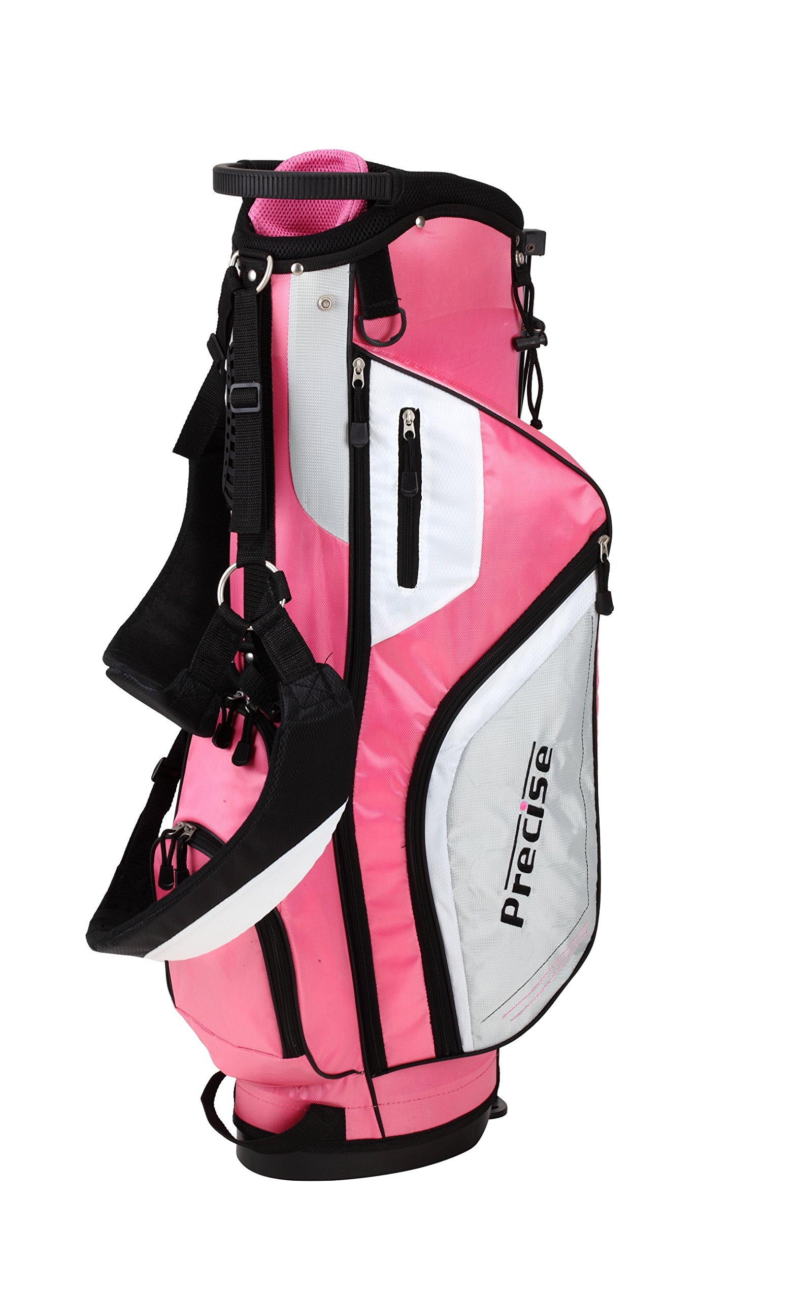 Top Line Ladies Pink Right Handed M5 Golf Club Set for Petite Ladies ( Height 5' to 5'3" ) , Includes: Driver, Wood, Hybrid, 5,6,7,8,9, PW Stainless Irons, Putter, Graphite Shafts, Bag & 3 HCs