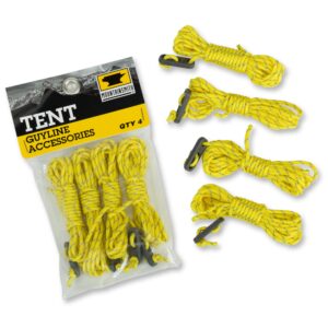 mountainsmith replacement guy lines tent (4 set), yellow