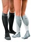 JOBST Unisex Sport Knee High 15-20 mmHg Compression Socks, 1pcs, Black/Cool Black, Medium