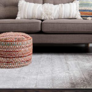 Unique Loom Sofia Collection Area Rug - Grand (4' 1" x 6' 1" Rectangle, Light Gray/ Ivory)