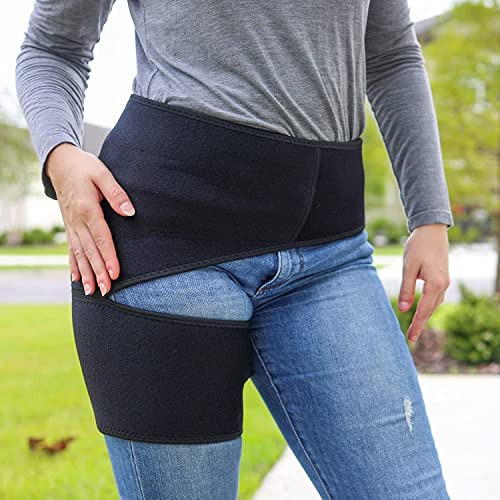 Hip Brace for Sciatica Pain Relief,Compression Support Wrap for Sciatic Nerve, Pulled Thigh, Hip Fleхоr Strain, Groin Injury, Hamstring Pull,Sacroiliac Joint Support Stabilizer for Men, Women (Black)