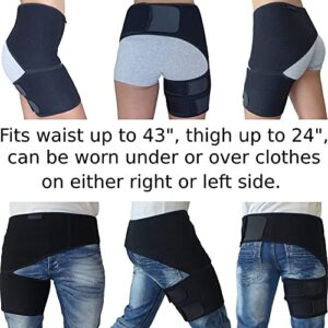 Hip Brace for Sciatica Pain Relief,Compression Support Wrap for Sciatic Nerve, Pulled Thigh, Hip Fleхоr Strain, Groin Injury, Hamstring Pull,Sacroiliac Joint Support Stabilizer for Men, Women (Black)