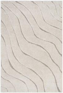 safavieh florida shag collection area rug - 5'3" x 7'6", cream & beige, non-shedding & easy care, 1.2-inch thick ideal for high traffic areas in living room, bedroom (sg472-1113)