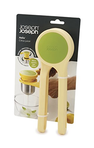 Joseph Joseph 20101 Helix Citrus Juicer Ergonomic Twist-Action Hand Press Stainless Steel, 1 EA, Yellow