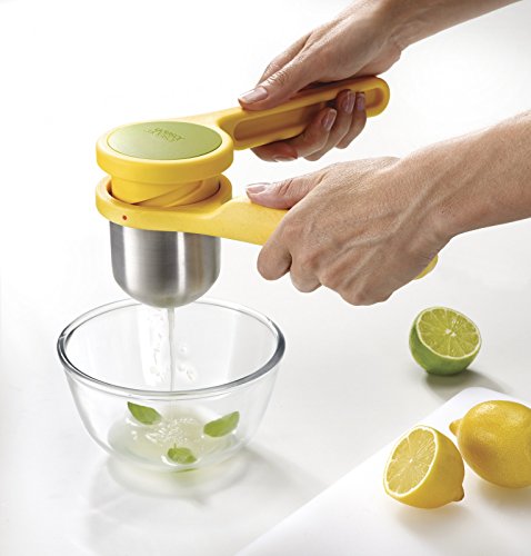 Joseph Joseph 20101 Helix Citrus Juicer Ergonomic Twist-Action Hand Press Stainless Steel, 1 EA, Yellow