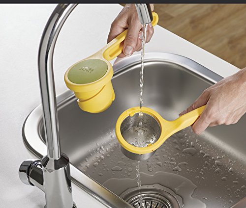 Joseph Joseph 20101 Helix Citrus Juicer Ergonomic Twist-Action Hand Press Stainless Steel, 1 EA, Yellow