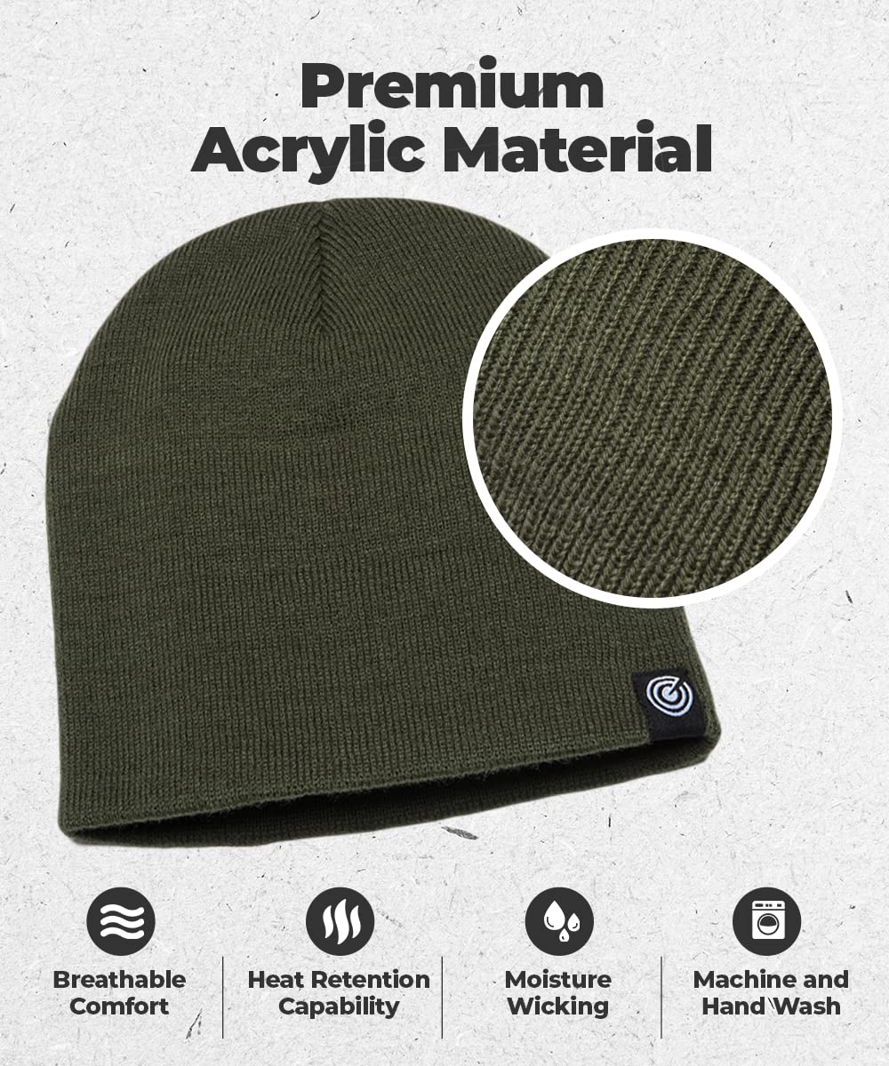 Original Beanie Cap - Soft Knit Beanie Hat - Warm and Durable (Forest Green)