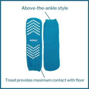 Slipper Socks Mckesson Terries Adult Large Teal Above The Ankle by Mckesson