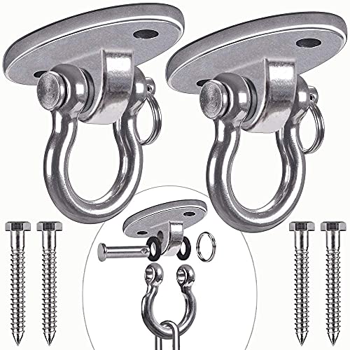 BeneLabel Heavy Duty Swing Hangers - Set of 2 Stainless Steel Hooks for Hammock, Yoga, Sandbag - 900kg Capacity - Indoor & Outdoor Use