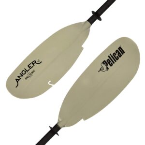 pelican poseidon angler fishing lightweight kayak paddle - built-in retrieval hooks - fiberglass reinforced (sand, 98.5 in)