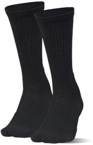 under armour train crew socks, 2-pair, black, shoe size: mens 4-8, womens 6-9