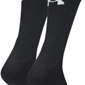 Under Armour Train Crew Socks, 2-Pair, Black, Shoe Size: Mens 4-8, Womens 6-9