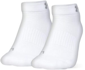 under armour train lo cut socks, 2-pair, white, shoe size: mens 4-8, womens 6-9