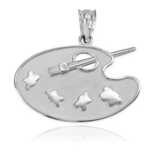 fine 925 sterling silver painter's palette charm pendant