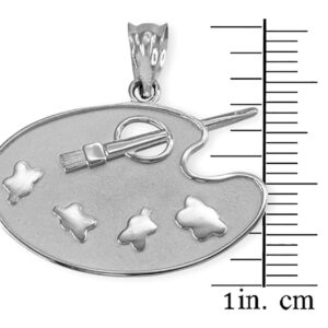 Fine 925 Sterling Silver Painter's Palette Charm Pendant