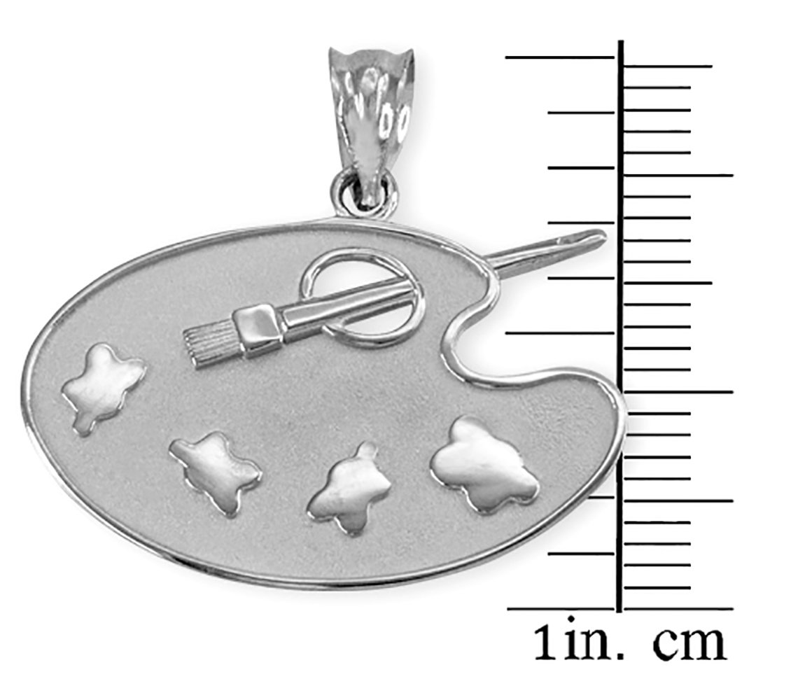 Fine 925 Sterling Silver Painter's Palette Charm Pendant