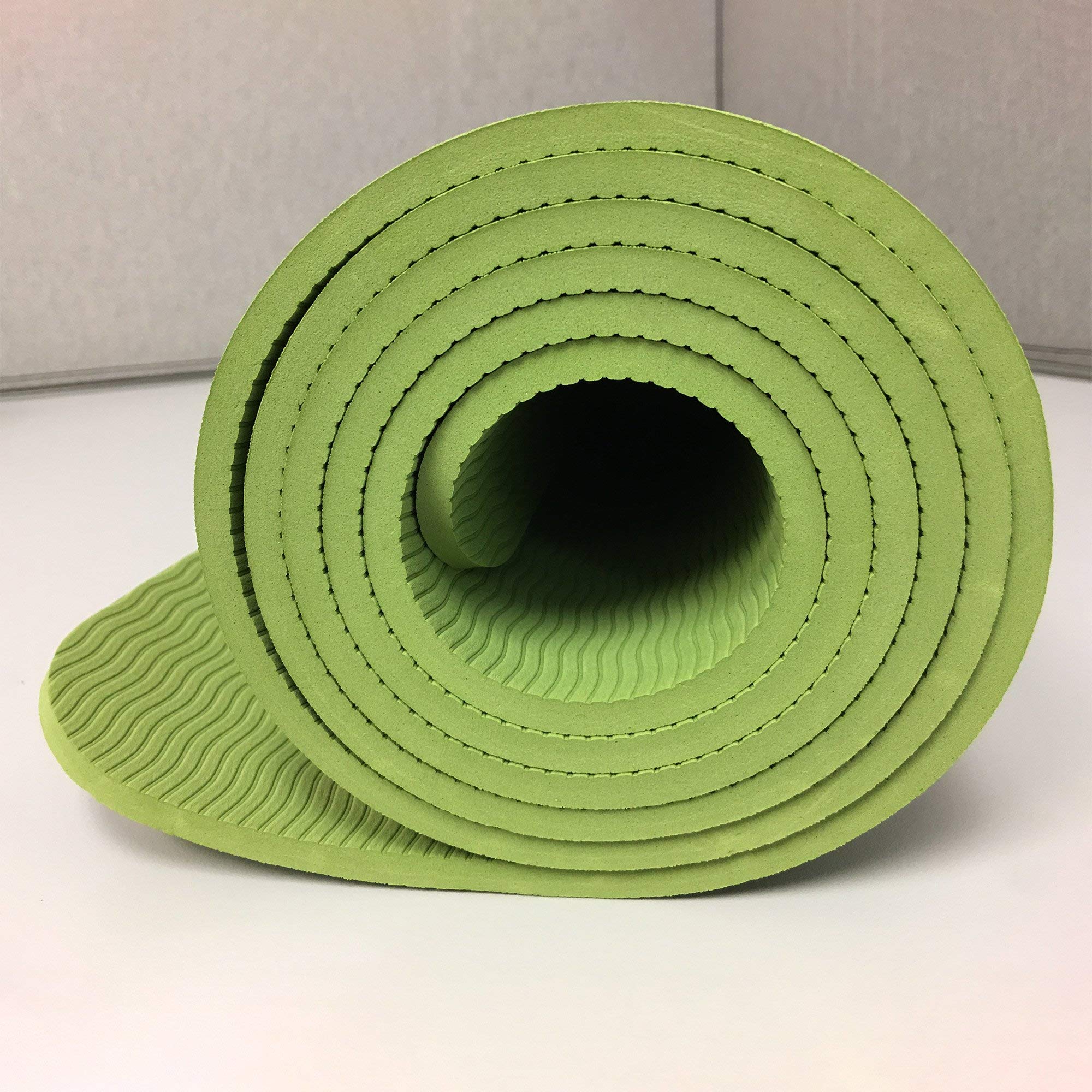 SavvyCraft Eco Friendly Premium Yoga Mat Non-PVC Non-toxic Non-heavy-metals Non-irritating Odor with Strap Carrier Included